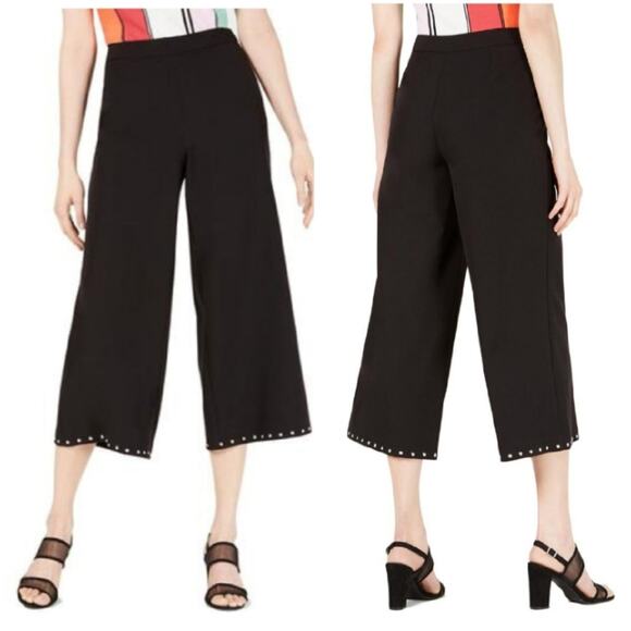 Bar III | Pants & Jumpsuits | Nwt Bar Iii Wide Leg Crop Pant With Stud ...